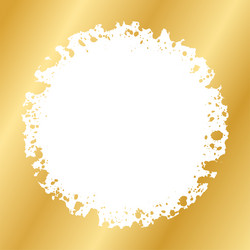 Abstract round gold ink splatter frame golden Vector Image