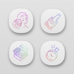 Beauty devices app icons set face massager Vector Image