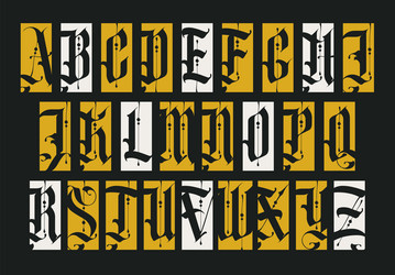 Gothic font alphabet set of capital letters Vector Image