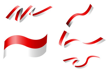 Indonesian flag bendera banner ribbon Royalty Free Vector