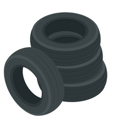Car tyres isometric composition Royalty Free Vector Image