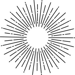 Linear sun rays painted in vintage style Vector Image