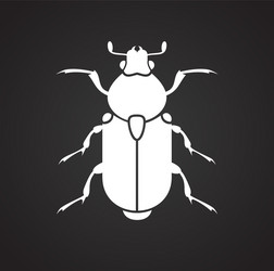 Bug Insect Icon On Black Background For Graphic Vector Image