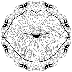 Entangle stylized smile on mandala hand drawn Vector Image