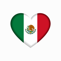 Mexican flag heart-shaped ribbon Royalty Free Vector Image
