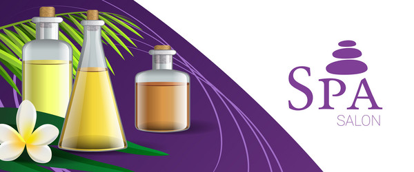 Spa salon banner design with massage oil Vector Image