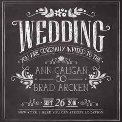 Chalkboard wedding invitation card background Vector Image