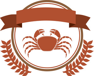 Circular border with crown branch crab Royalty Free Vector