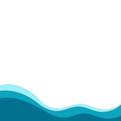 Corner frame water design elements isolate waves Vector Image