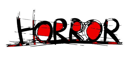 Horror word in red and black Royalty Free Vector Image