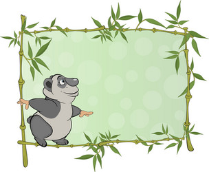 Panda with blank sign cartoon Royalty Free Vector Image