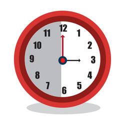 Red round wall clock Royalty Free Vector Image