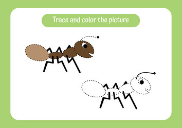 Little ant trace and color picture Royalty Free Vector Image