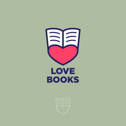 Books heart logo Royalty Free Vector Image - VectorStock