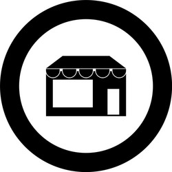 Shopfront icon black color in circle Royalty Free Vector