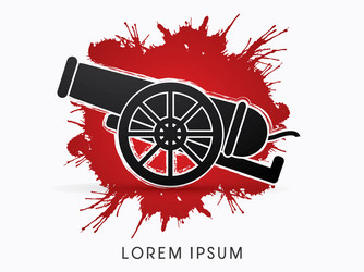 Civil war cannon view side Royalty Free Vector Image