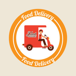Ordering and delivering food meal dishes Vector Image
