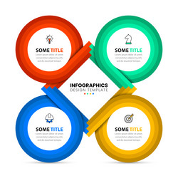 Infographic template line with circles and 4 steps