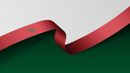 Morocco ribbon flag background Royalty Free Vector Image