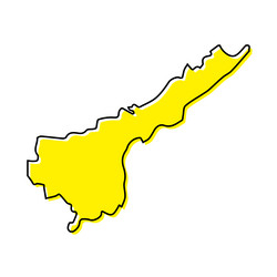 Simple outline map of uttar pradesh is a state Vector Image