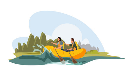 People rafting Royalty Free Vector Image - VectorStock