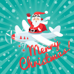 Santa flying his christmas plane Royalty Free Vector Image