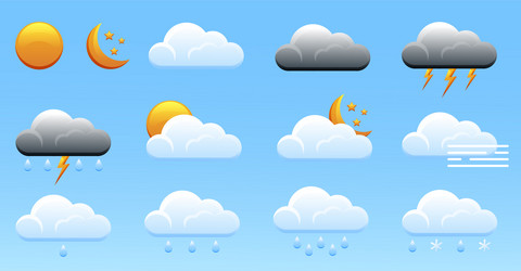 Weather forecast icons Royalty Free Vector Image