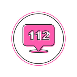 Filled outline telephone with emergency call 112 Vector Image