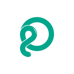 Letters o2 linked overlapping line simple logo Vector Image
