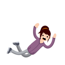 Screaming woman falls from height Royalty Free Vector Image