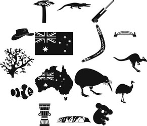 Australia icons simple Royalty Free Vector Image