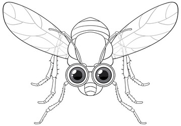 Happy fly cartoon character doodle Royalty Free Vector Image