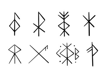 Nordic celtic runes set norse protection symbols Vector Image