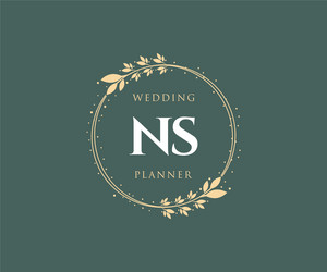 Ns initials letter wedding monogram logos Vector Image