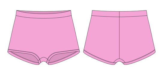 Girls knickers technical sketch pastel purple Vector Image