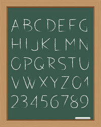 Chalk alphabet letters and numbers Royalty Free Vector Image