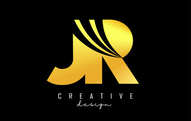 Creative white letters rj r j logo with leading Vector Image