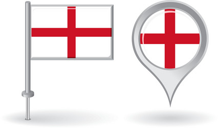 Set of british pin icon and map pointer flags Vector Image