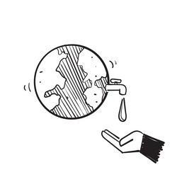 Hand drawn doodle save water icon Royalty Free Vector Image