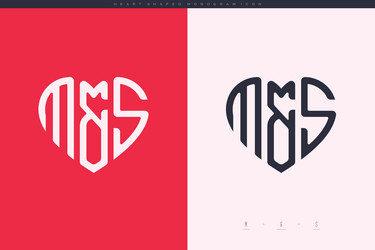 Ms monogram logo design with square rectangular Vector Image