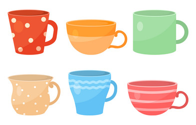 Set of teacups Royalty Free Vector Image - VectorStock