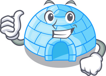 Finger cartoon ice house igloo on snowing day Vector Image