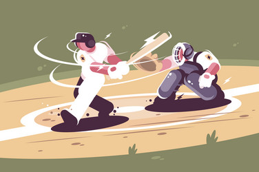 Baseball player hit the ball Royalty Free Vector Image