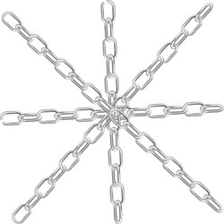 Intersection of chain lines - vertical Royalty Free Vector