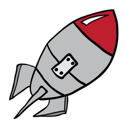 Simple black and white rocket Royalty Free Vector Image