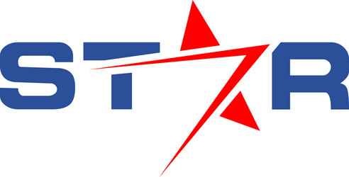 Star symbol abstract arrow logo Royalty Free Vector Image