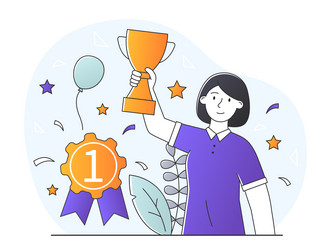 Woman with skills doodle Royalty Free Vector Image