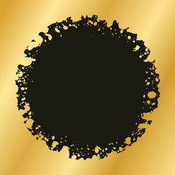 Abstract round gold ink splatter frame golden Vector Image