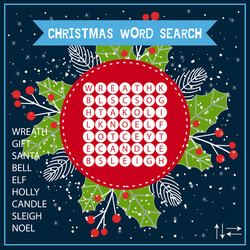 Christmas Word Search Vector Images (over 100)