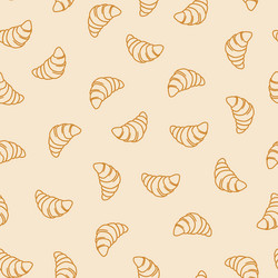 Bold croissant outlines seamless pattern Vector Image